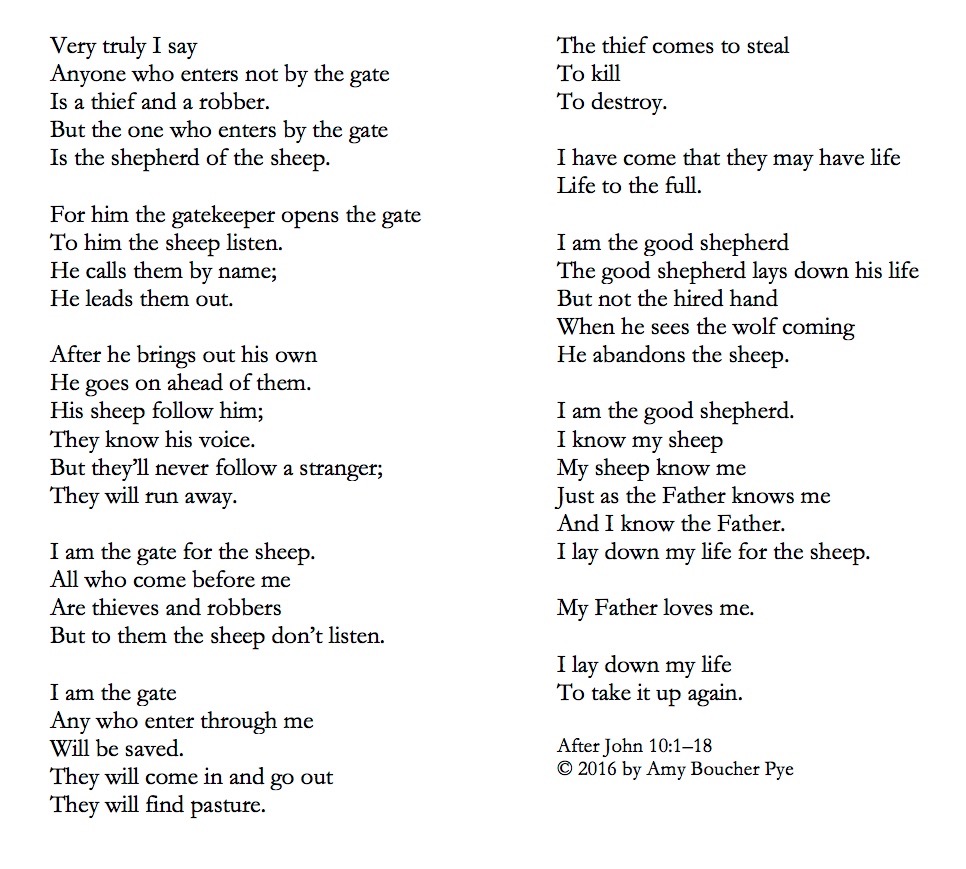 Lenten Poems – The Good Shepherd (23) – Amy Boucher Pye